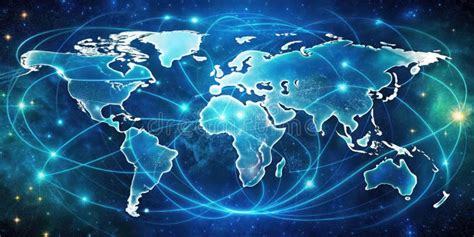 Global Network Connections A Futuristic Visualization Of Worldwide Interconnectivity Generative