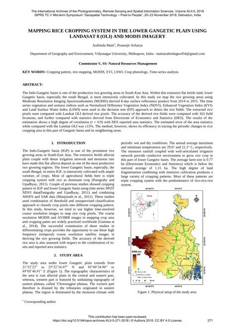 Pdf Mapping Rice Cropping System In The Lower Mapping Rice Cropping System In The Lower
