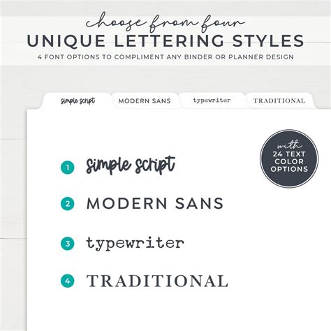 Custom Binder Dividers Printed Index Tabs Personalized With Etsy