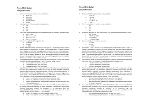 Normal Distribution Sample Problems