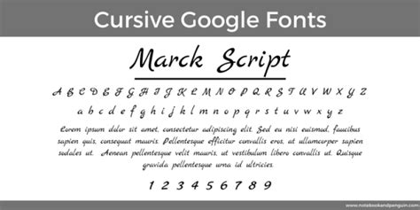 Best Cursive Google Fonts With Examples