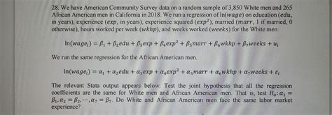 Solved Econometrics Question Please Only Answer This
