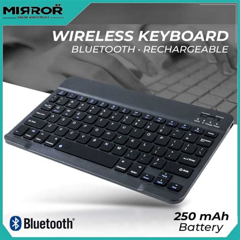 Jual Keyboard Wireless Bluetooth Keyboard Rechargeable 10 Inch 250 MAh Shopee Indonesia