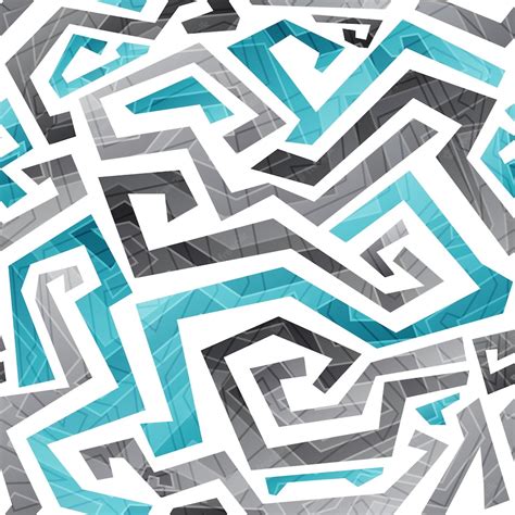 Premium Vector Abstract Blue Curved Lines Seamless Pattern