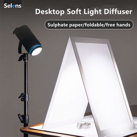 Selens Photography Props Foldable Soft Light Diffuser Desktop Sulphate Paper Light Reflector