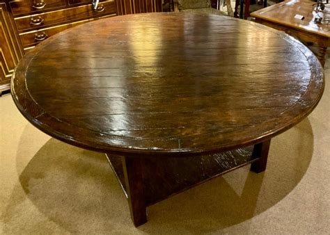 Large Rustic Oak Round Dining Table For Sale At 1stdibs