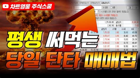 평생 써먹는 당일 단타 매매법 매일 30분만 투자하면 월 천만원 가능합니다 Youtube