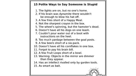 Ways To Call Someone Stupid