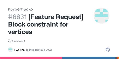 Feature Request Block Constraint For Vertices · Issue 6831 · Freecad