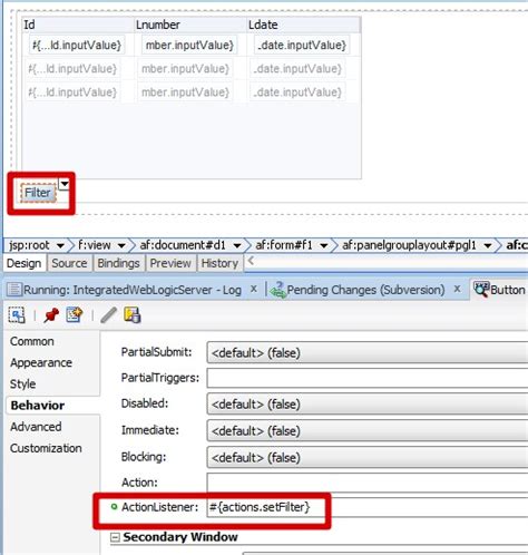 Programmatically Filter An Adf Table Oracle Fusion Middleware