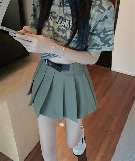 무료배송 코디세트 탑스커트 카모밀리터리 데일리투피스룩 크롭 미니 로우