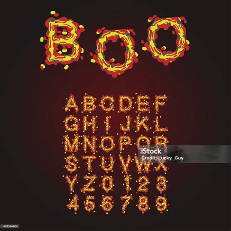 할로윈 스타일 서체 문자 숫자 그리고 알파벳 대문자를 라틴 A 10월에 대한 스톡 벡터 아트 및 기타 이미지 10월 2015년 개체 그룹 Istock