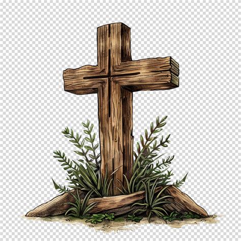 십자가 십자가 는 투명 한 배경 에 고립 된 기독교 종교 상징 이다 프리미엄 Psd 파일