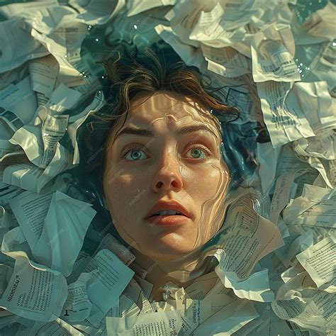 Premium Photo Drowning In Responsibilities Paper Ocean