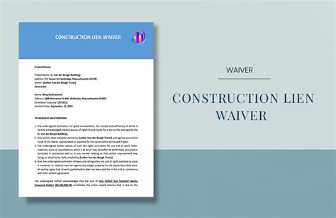 Unconditional Lien Waiver Template Word