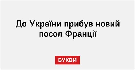 До України прибув новий посол Франції Букви