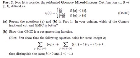 problem on cut generating functions in this problem