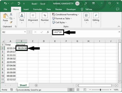 如何在 Excel 中将小时、分钟和秒转换为十进制小时 W3schools 教程