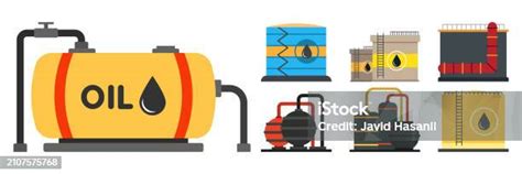 원유 저장 저수지 절연 또는 탱크의 창조적 인 벡터 그림 가솔린 벤젠 연료 실린더 템플릿입니다 석유 산업 개념 그래픽 요소 연료