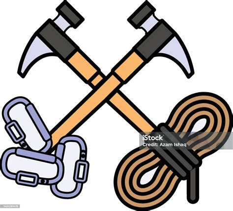 로프와 카라비너 벡터 아이콘 디자인 스포츠 장비 기호 체력 및 웰빙 사인 레저 활동 스톡 일러스트레이션 암벽 등반 익스트림