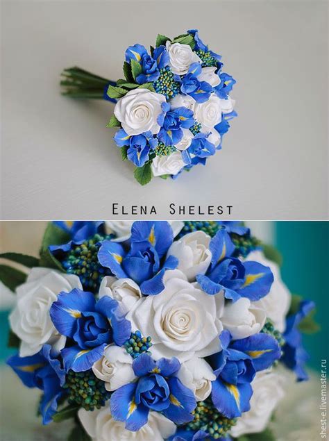 Букет невесты из полимерной глины Я возьму у неба синеву в интернет магазине на Ярмарке