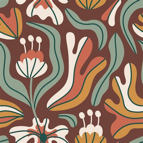 Premium Vector Wavy Botanical Seamless Pattern Premium Vector Wavy Botanical Seamless Pattern