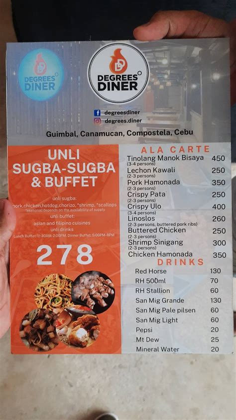 Menu At Degrees Diner Restaurant Danao City