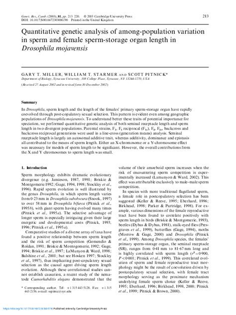 Pdf Quantitative Genetic Analysis Of Among Population Variation In