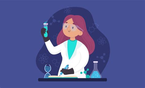 女科学家做实验记录手绘插图矢量 漫品狗 MG动画短片素材 flash源文件 动漫矢量图免费素材网