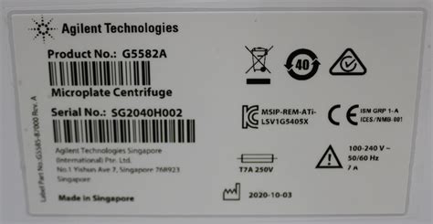 Used Agilent Microplate Centrifuge G5582a With Loader 7000506