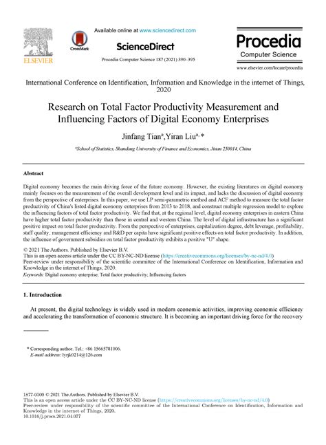 1 S2 Digital Economic Sciencedirect Available Online At Sciencedirect Procedia Computer