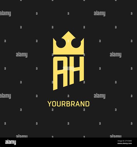 Monogram AH logo shield crown shape, elegant and luxury initial logo ...