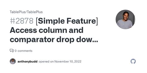 [simple feature] access column and comparator drop downs with shift tab · issue 2878