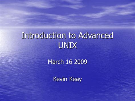 Introduction To Advanced Unix Ppt Download