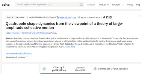 Citation Report Quadrupole Shape Dynamics From The Viewpoint Of A