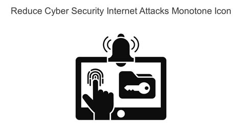 Reduce Cyber Security Internet Attacks Monotone Icon In Powerpoint Pptx
