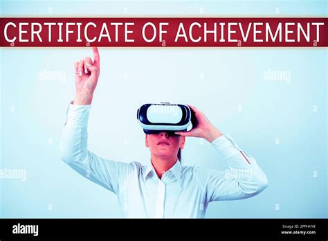 Text Caption Presenting Certificate Of Achievement Internet Concept