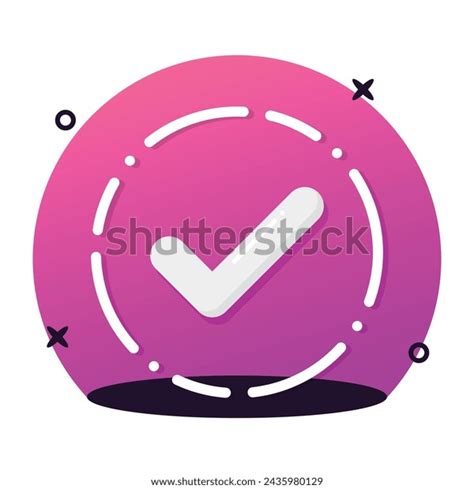 Check Mark Inside Circle Depicting Concept Stock Vector Royalty Free 2435980129 Shutterstock