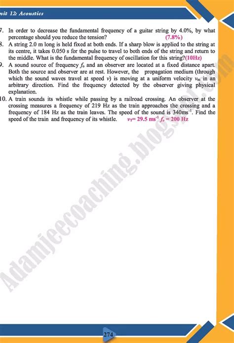 Adamjee Coaching Acoustics Physics Class 11th Text Book
