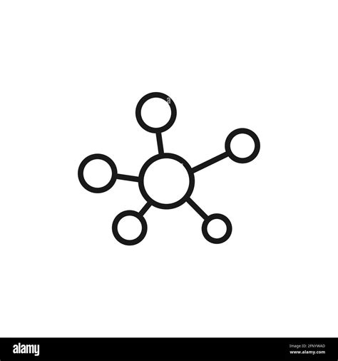 Molecule Line Icon Dna Outline Symbol Atom Connection Concept Vector