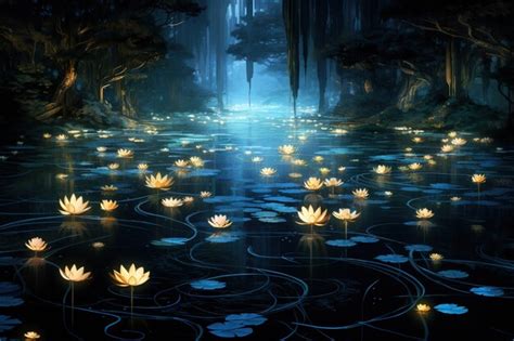 Premium Photo Luminous Ai Neural Pathways Reflected In A Calm Serene