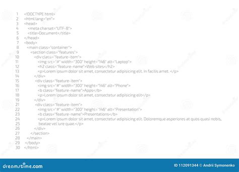 html code website coding programming concept stock vector