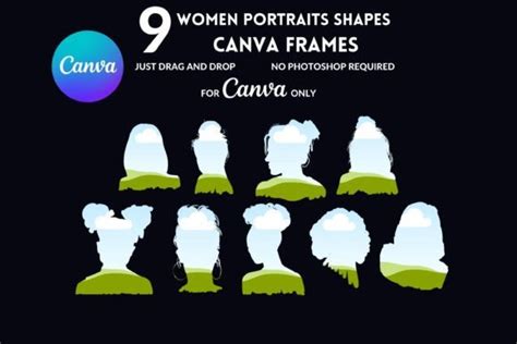 Female Portrait Frames Canva Graphic By ElementDesignAndArt Creative Fabrica