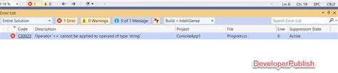C Error Cs0023 Operator Operator Cannot Be Applied To Operand Of Type Type