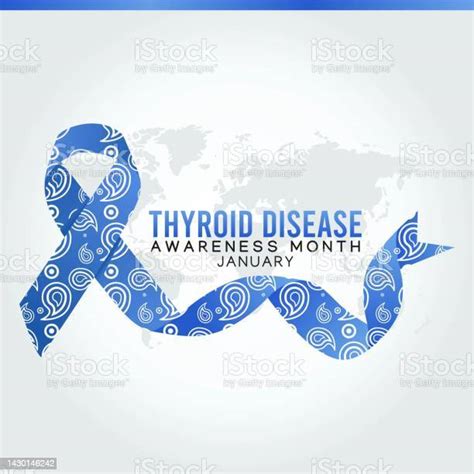 갑상선 질환 인식 달 벡터 일러스트레이션 인사말 카드 포스터 및 배너에 적합 갑상샘에 대한 스톡 벡터 아트 및 기타 이미지 갑상샘 기민 1월 Istock
