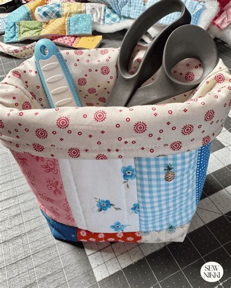 Easy Fabric Box Sewing Pattern Storage Basket Sew Nikki