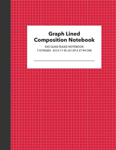 graph lined composition notebook 5x5 quad ruled notebook grid composition book 110 pages 8