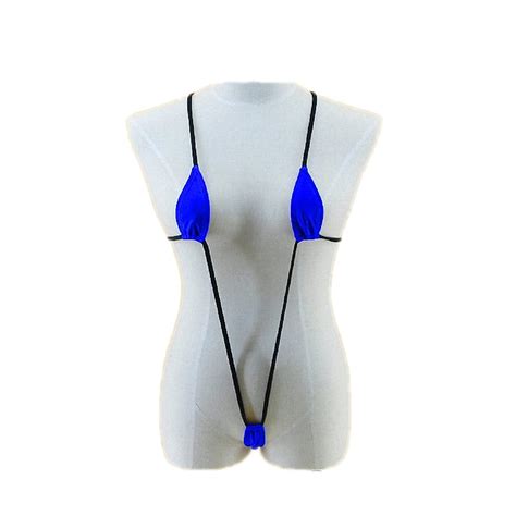 Buy TinpiaWomens Sexy Blue Micro Monokini One Piece Swimsuit Beach G String Online At
