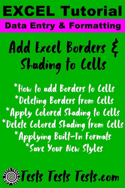 Formatting Excel Worksheets ~ How To Add Excel Borders And Shading To Cells Tutorial Excel 2016