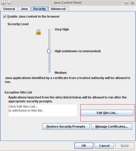 Java Security Settings Etapien Tech Howtos